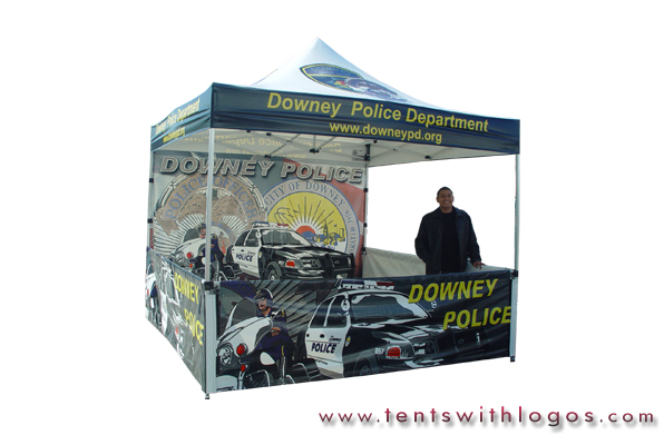 10 x 10 Pop Up Tent | Downey Police Department | www.TentsWithLogos.com