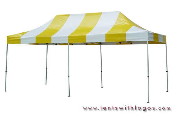 10 x 20 Pop Up Tent | Yellow & White | www.TentsWithLogos.com