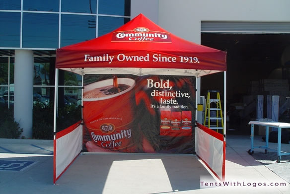 10 x 10 Pop Up Tent | Community Coffee | www.TentsWithLogos.com